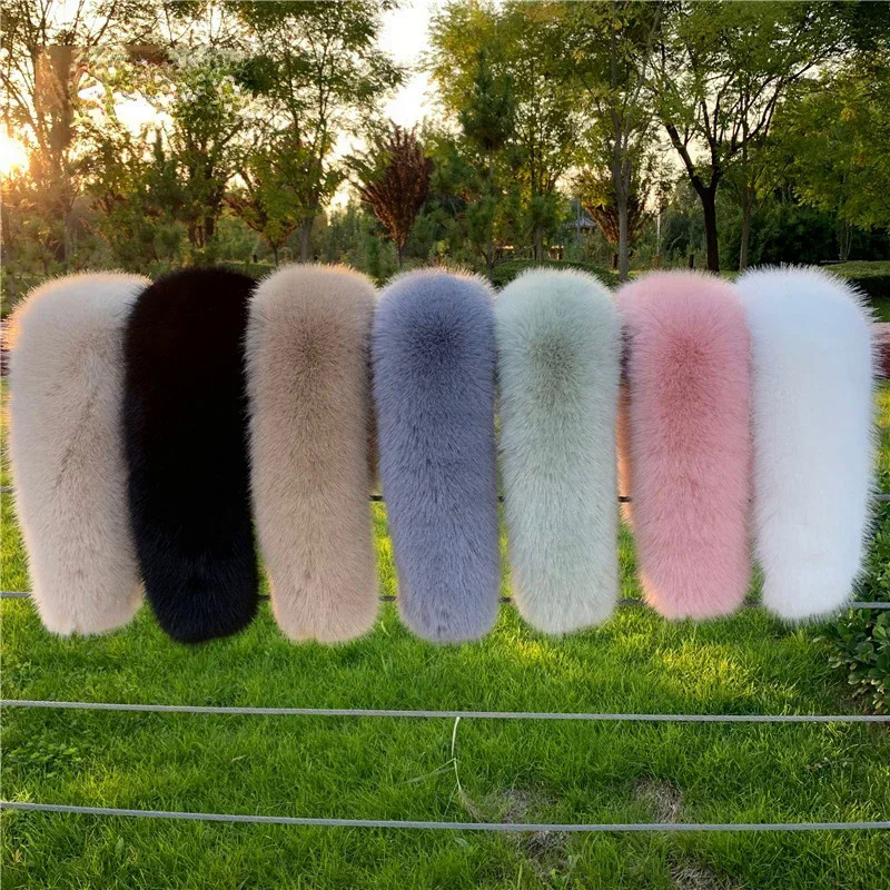 New Faux Fox Fur Collar Winter Women Fake Fur Scarf Shawls for Coat ...