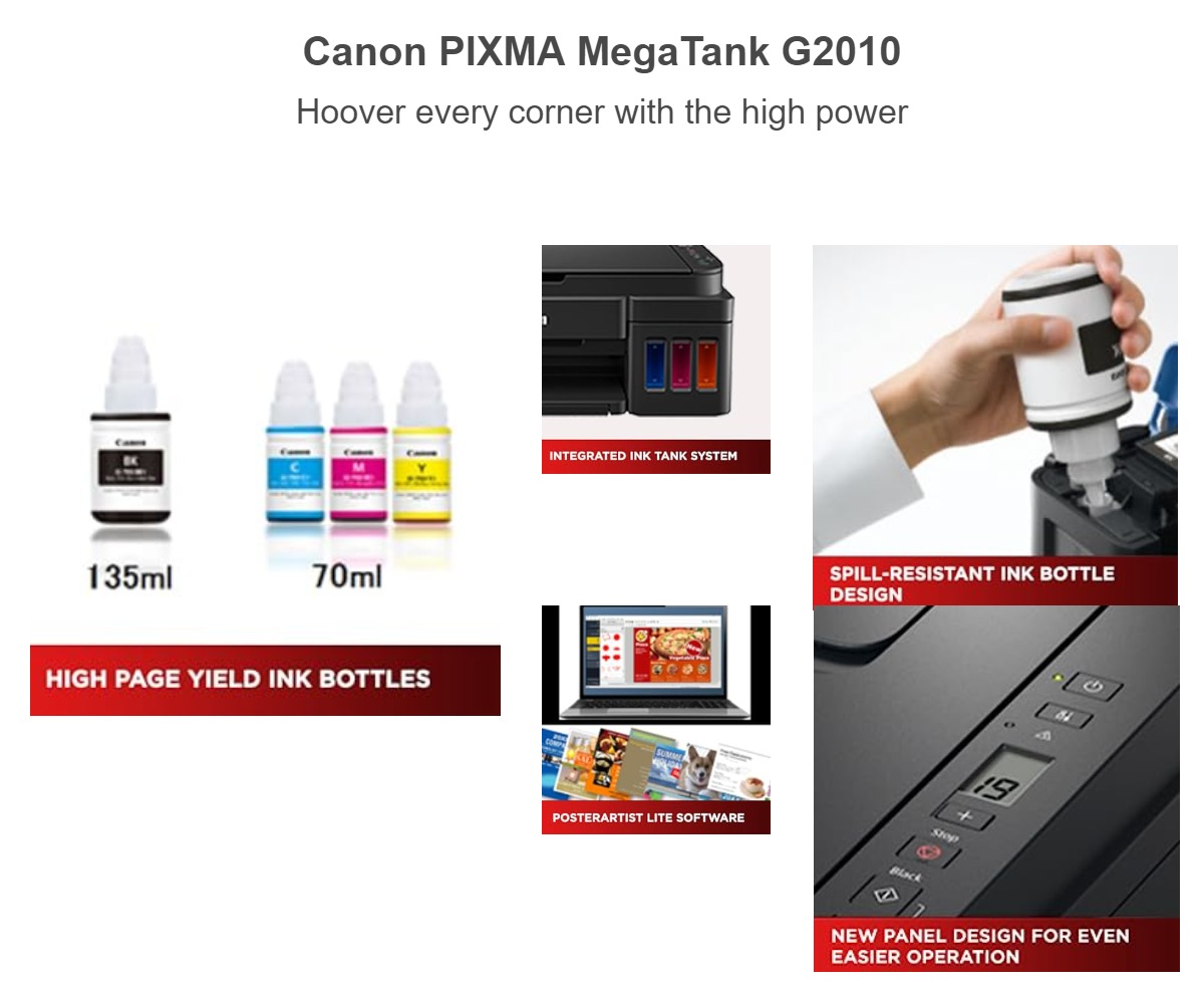 Canon Pixma G2010 Ink Tank All-In-One Printer | Multi-Function Color ...