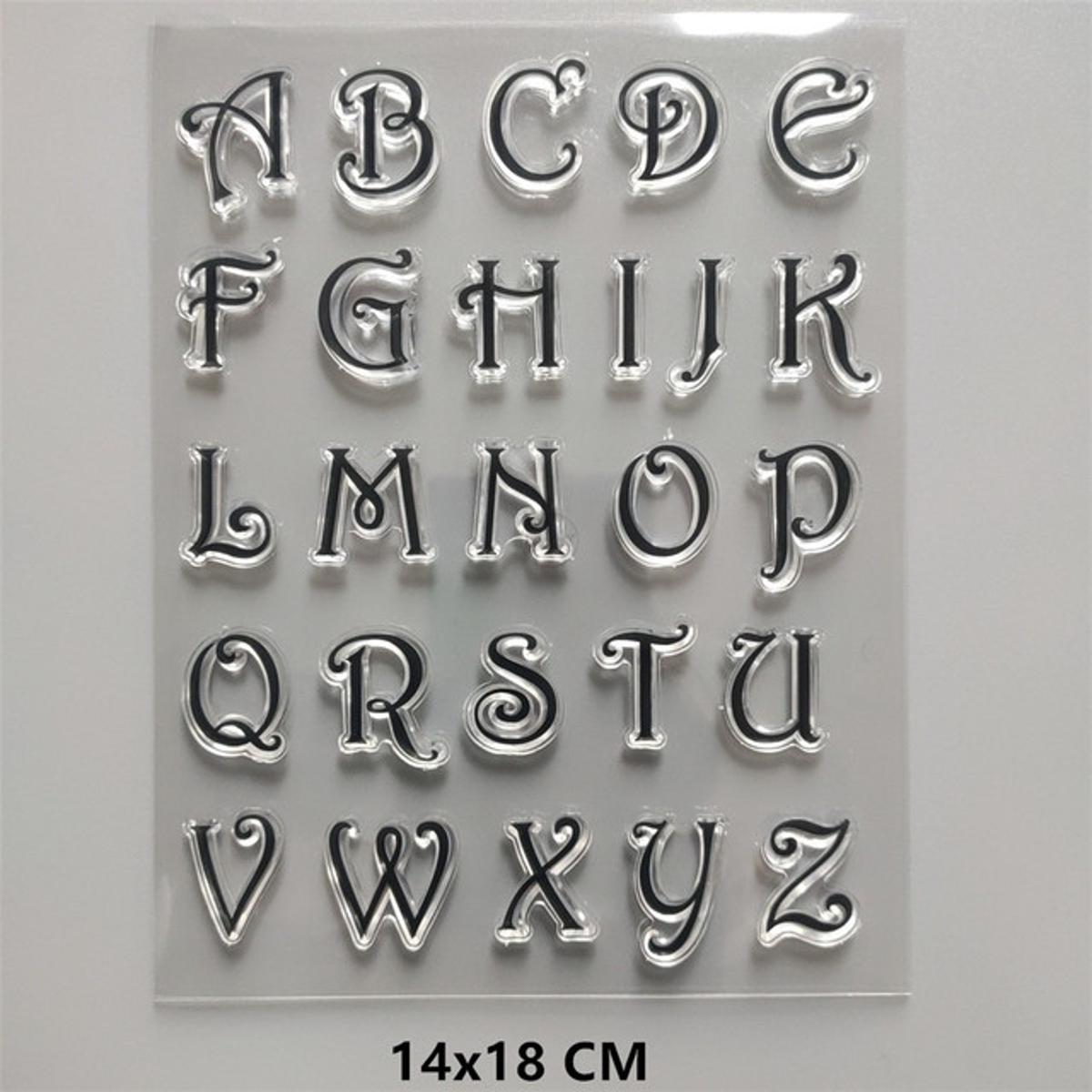 26 English Letters Clear Stamps DIY Scrapbooking Craft Supplies Silicon ...