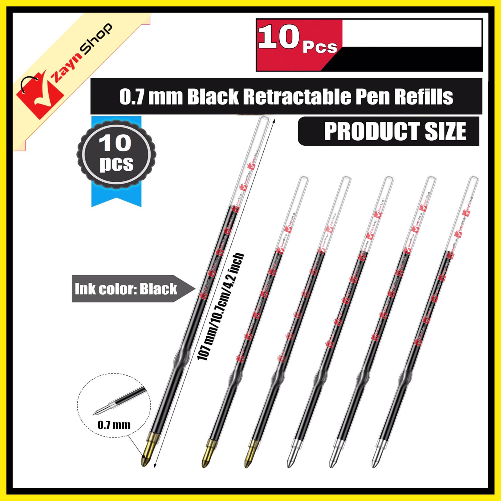 Ball pen Refills For Retractable Pen / click pen Tip pen Refill 0.7mm ...
