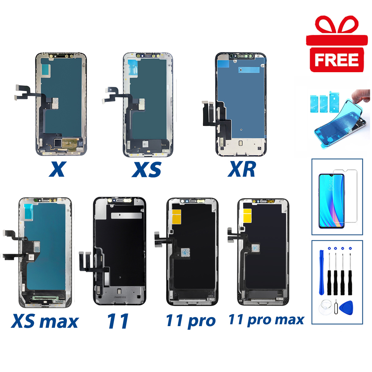 LCD Display For iPhone X XS XR XS Max 11 11 Pro 11 Pro Max Touch Screen Digitizer Assembly ...