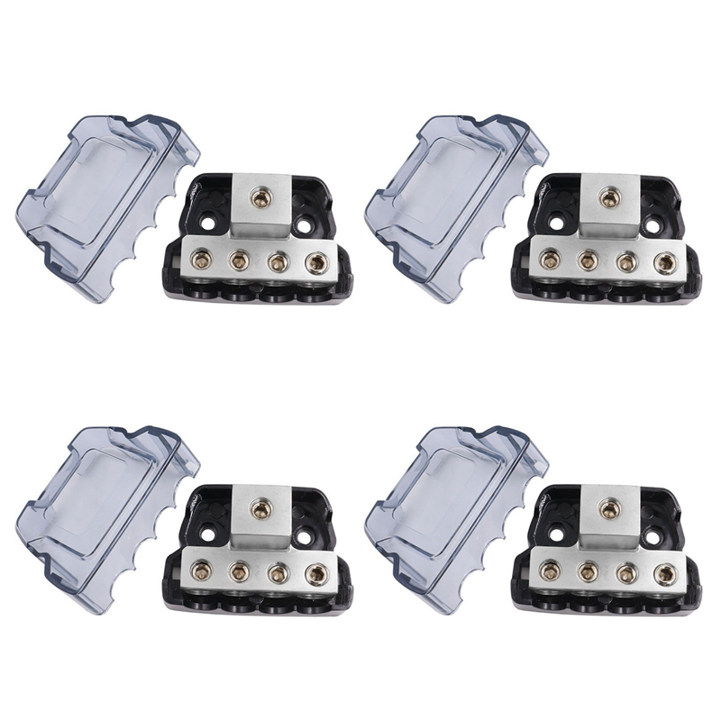 BRADOO 4X 4 Way Power Distribution Block 1 X 0/2/4 Gauge in /4 X 4/8 ...