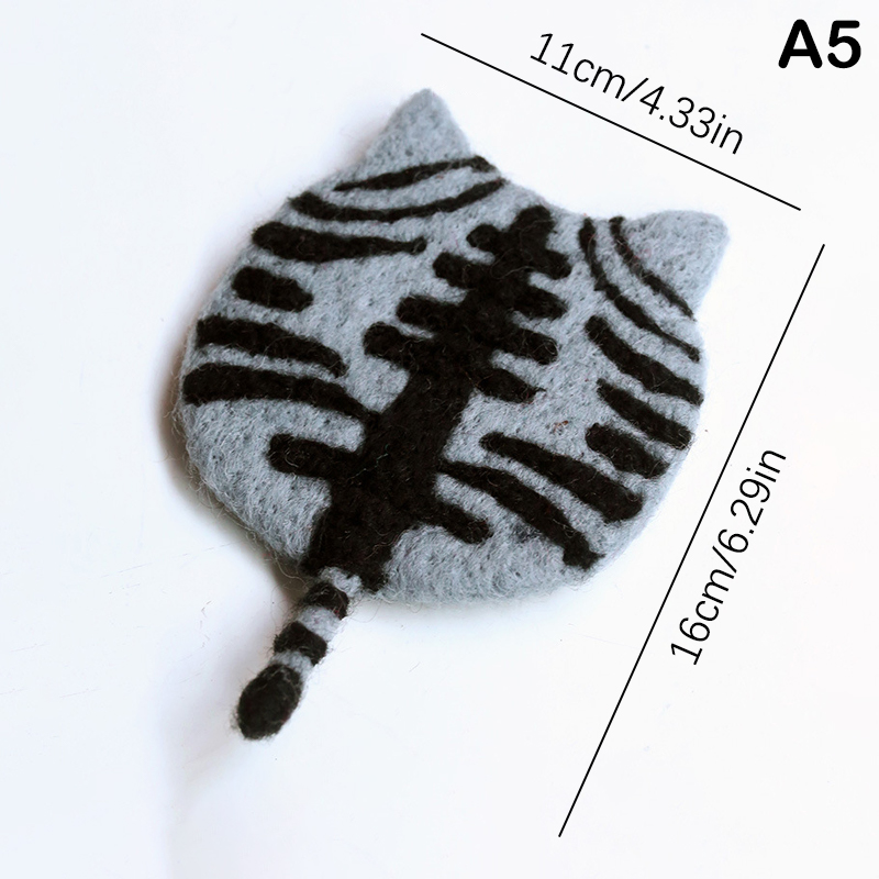 Cat Felt Coasters Handmade Wool Felt Coasters Water Absorbent Cup Pad ...