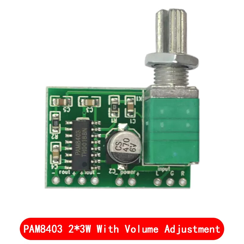Bluetooth 5.0 PAM8403 MINI Digital Amplifier Board 2 * 3W Class D Digital DC 2.5V To 5V Power ...