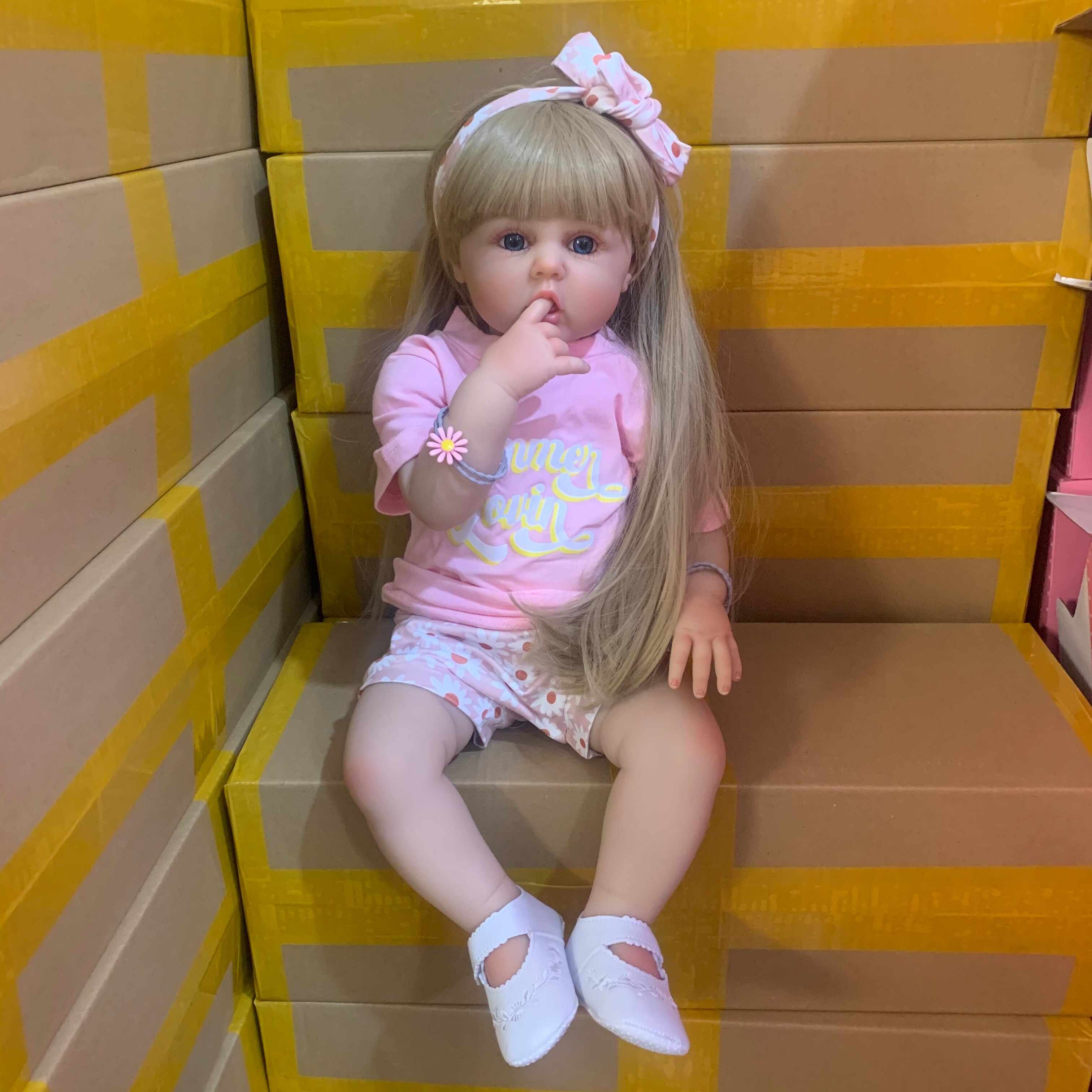 Silicone Reborn Toddler 60cm Doll Toy For Girl Lifelike Vinyl Princess Baby With Cloth Body Bebe ...