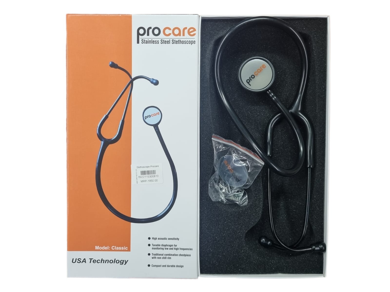 Procare Classic Stainless Steel Stethoscope | Daraz.com.bd