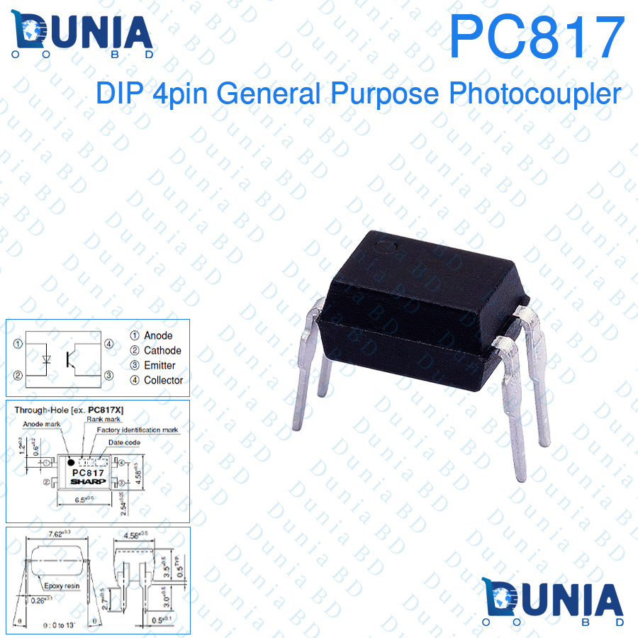 PC817 DIP 4pin General Purpose Photocoupler | Daraz.com.bd