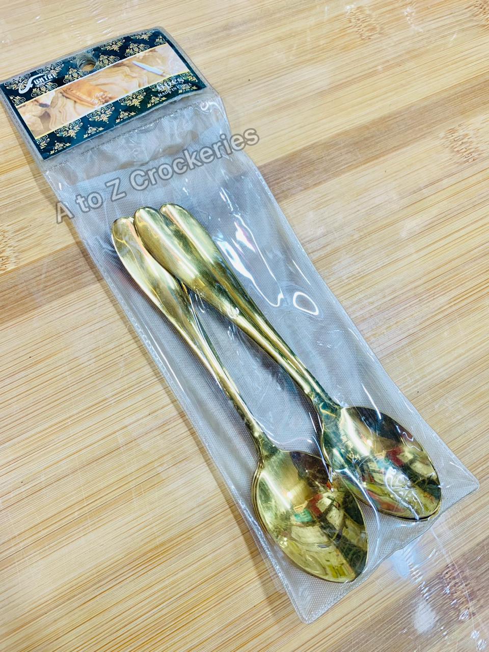 Stainless Steel Golden Spoon Set 6 Piece | Daraz.com.bd