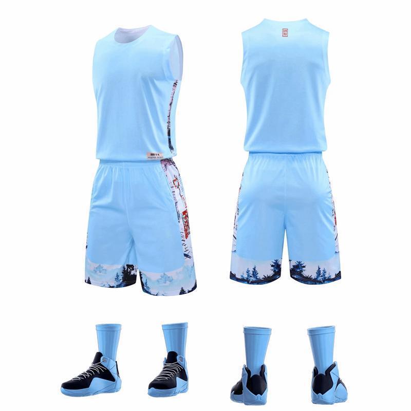 Basketball Wear Suit Men's Custom Gradient Jersey Male and Female ...