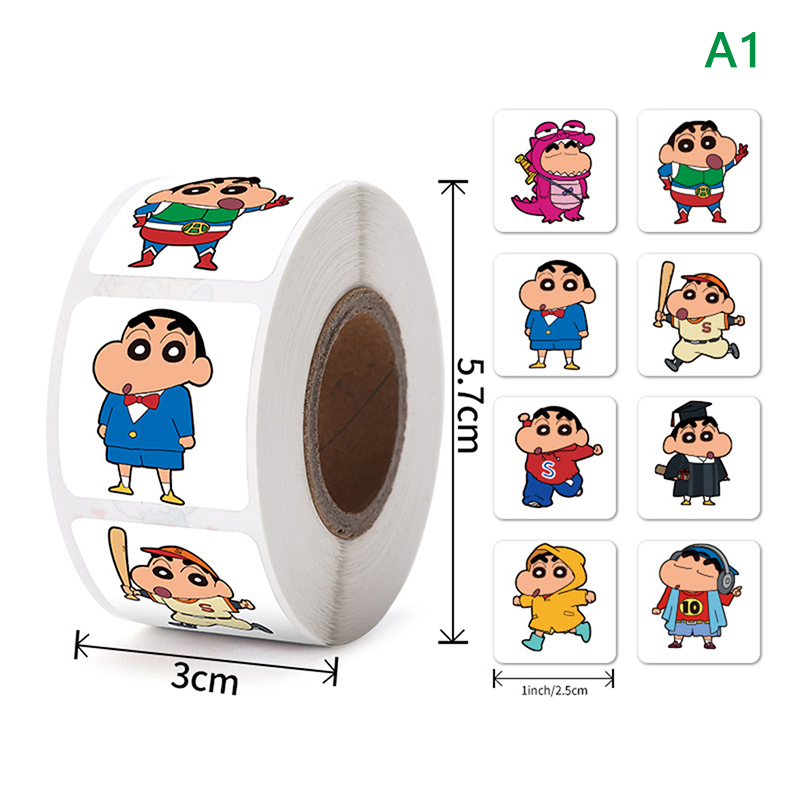 500/pcs Crayon Shin-chan Sealing Sticker Cute Cartoon Reward Children ...