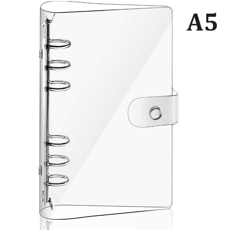 A7 A6 A5 6 Hole Transparent PVC Loose Leaf Ring Binder Notebook Planner ...
