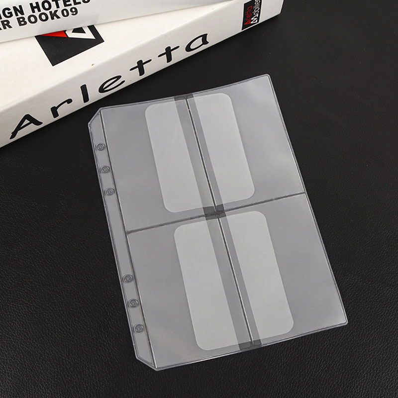 12pcs A5 A6 PVC Standard 6 Holes Transparent Bag Card Holder Pockets ...