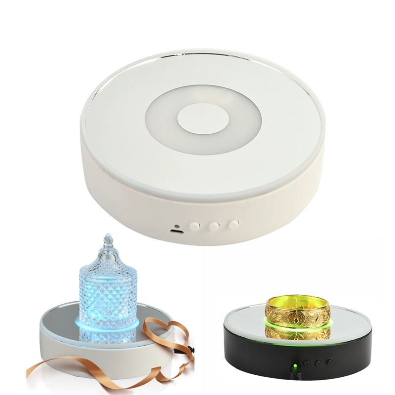 (NEW) 15cm Spinning Display Stand with Gradient Color Lights for Glass ...