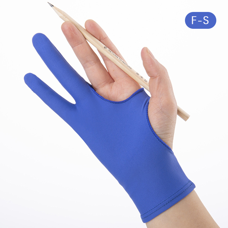 1pc Black 2 Fingers Anti-fouling Gloves Anti Touch Hand Drawing Writing ...