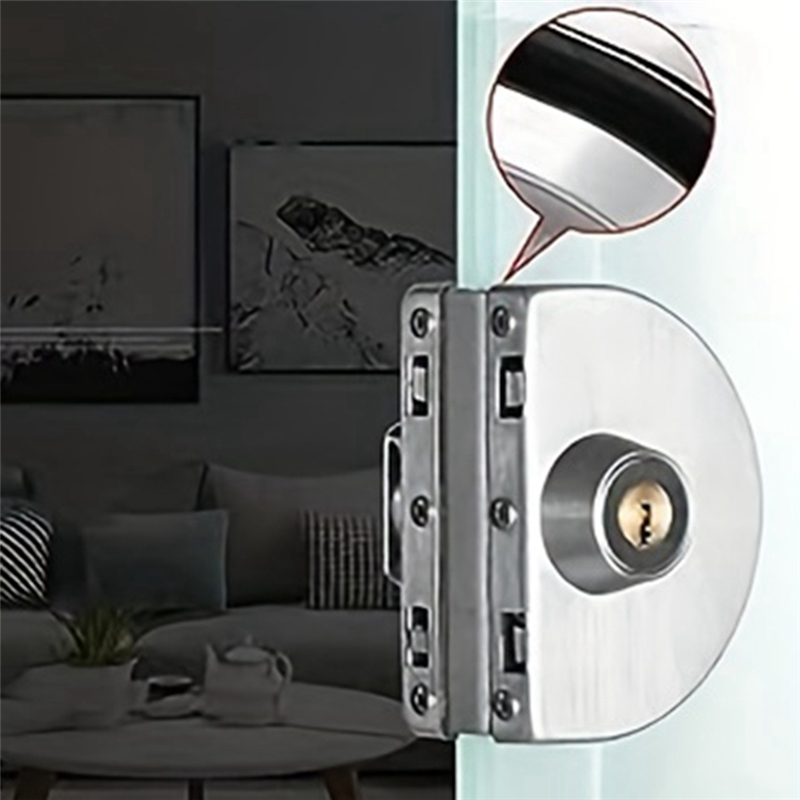 Glass Display Cabinet/Showcase Locks Kit Stainless Steel Double Door No ...