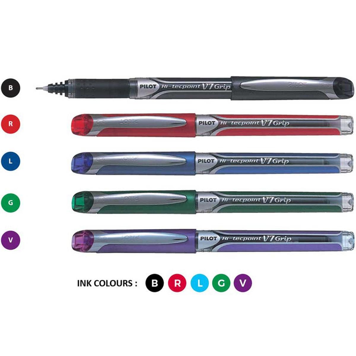 Pilot V7 Hi Tech Grip Black Rollerball Pen 0.7mm Fine Tip | Daraz.com.bd