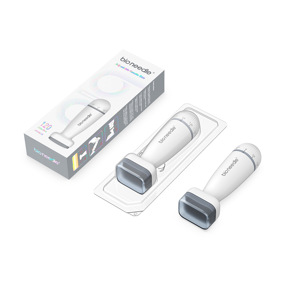 Authentic 120Pins Reusable Derma Stamp For Hair Growth Adjustable Length 0-2mm Microneedling ...