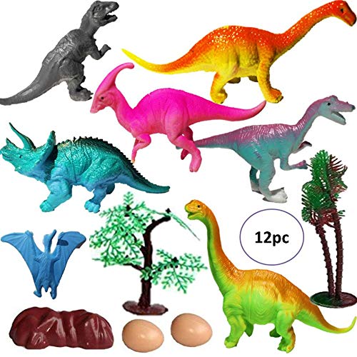 12 Pcs Realistic Dinosaur Toy Set Dinosaurs Animals Figures Toys Set ...
