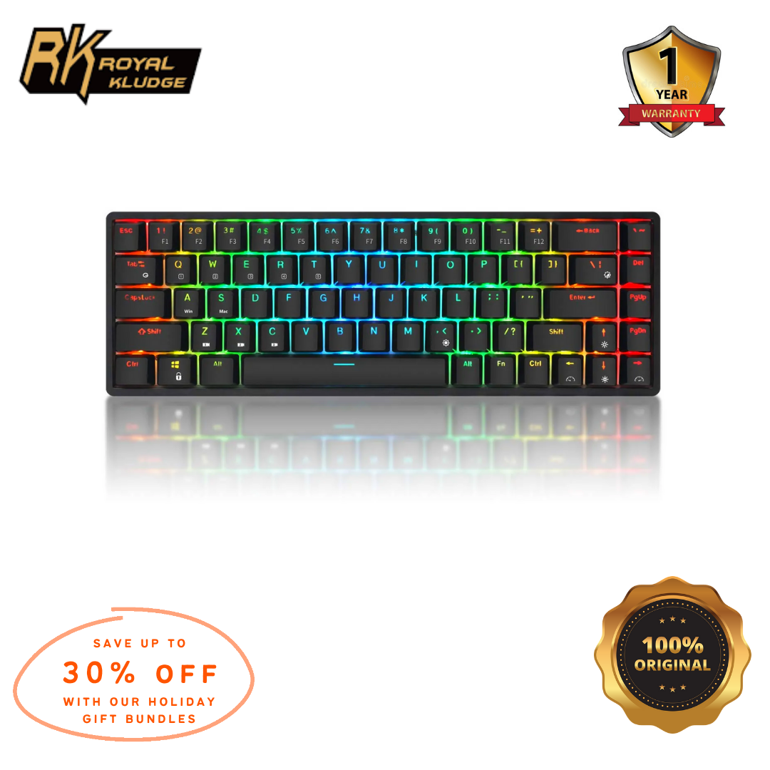 rk royal kludge rkg68 /rk837 DUAL MODE RGB WIRELESS mechanical keyboard ...
