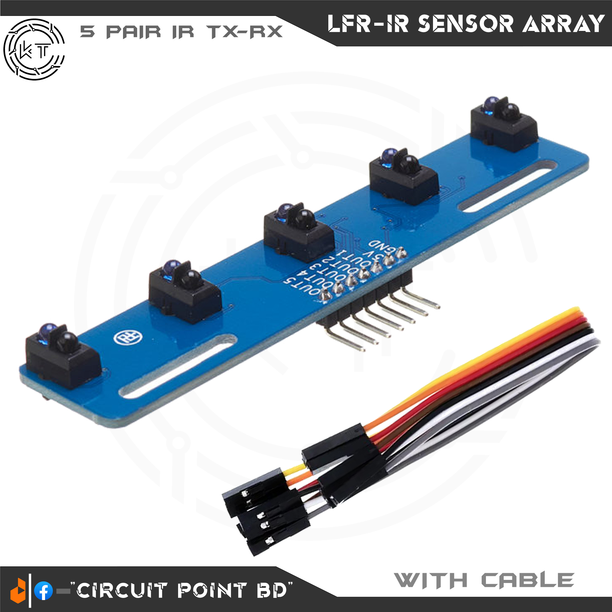 IR Sensor Array 5 Channel(Tx-Rx) or line Following Robot(LFR) Sensor for Arduino and Robo Car ...