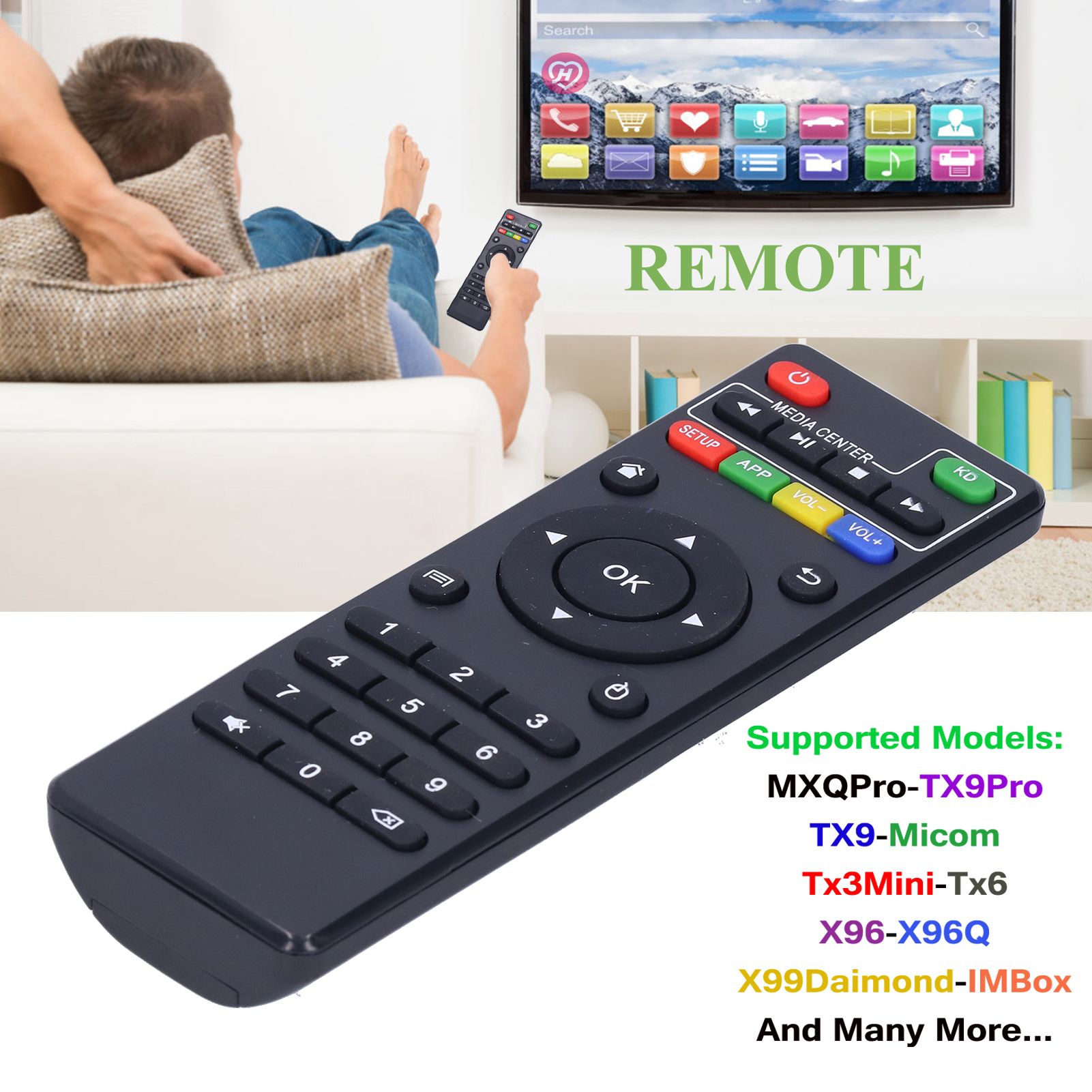 Remote Control For MXQ, MXQ Pro 4K, X96, X96mini, X96Q, TX9 Pro, TX3min ...