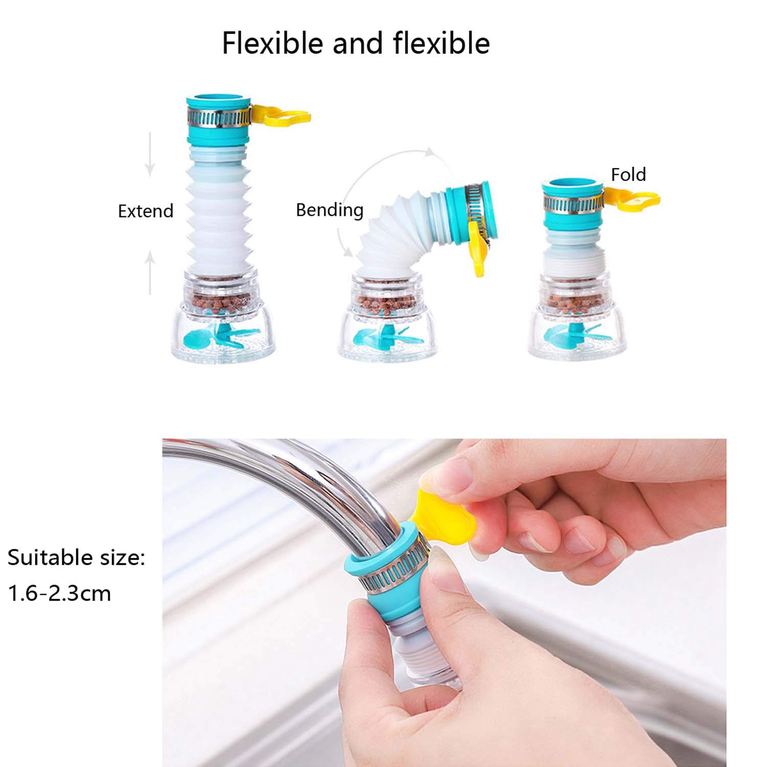 2 pcs Adjustable Tap Water Filters, Portable Faucet Mount, Swivelable ...