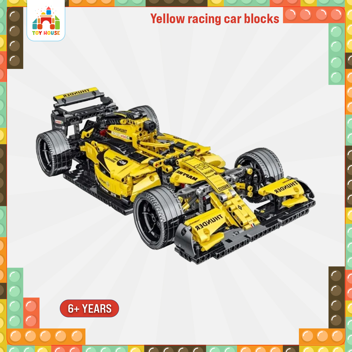 Yellow racing car blocks 1084pcs Technic Formula 1 Exclusive Car ...
