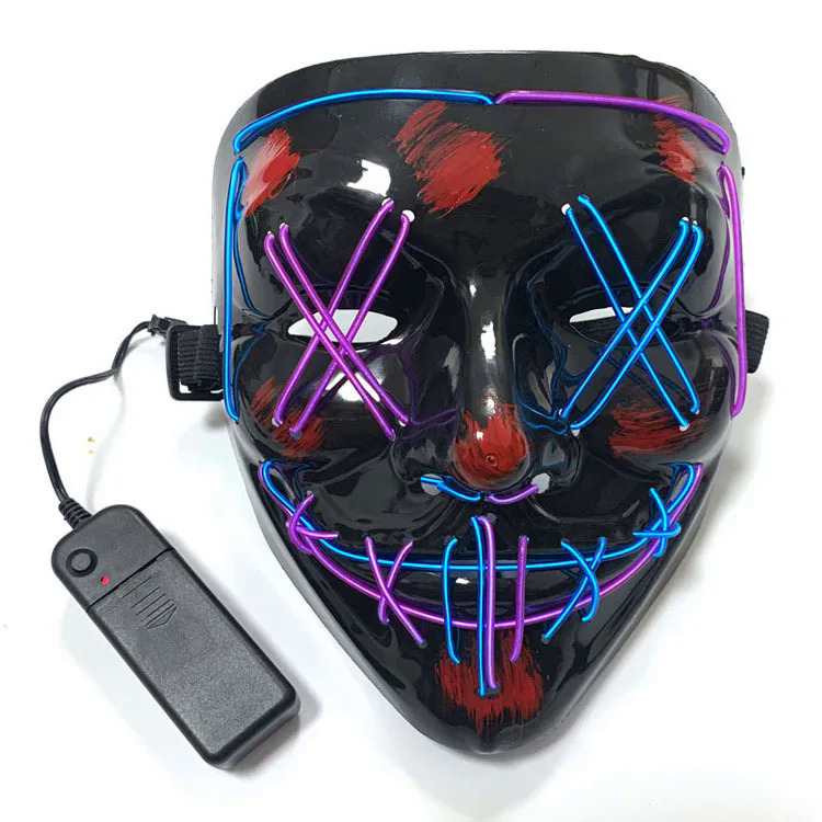 Halloween Mask Light Up, Hacker Purge Mask, Scary LED Mask for Cosplay ...