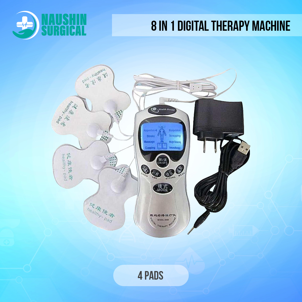 8 In 1 Digital Therapy Machine Electric Muscle Stimulator Device With ...