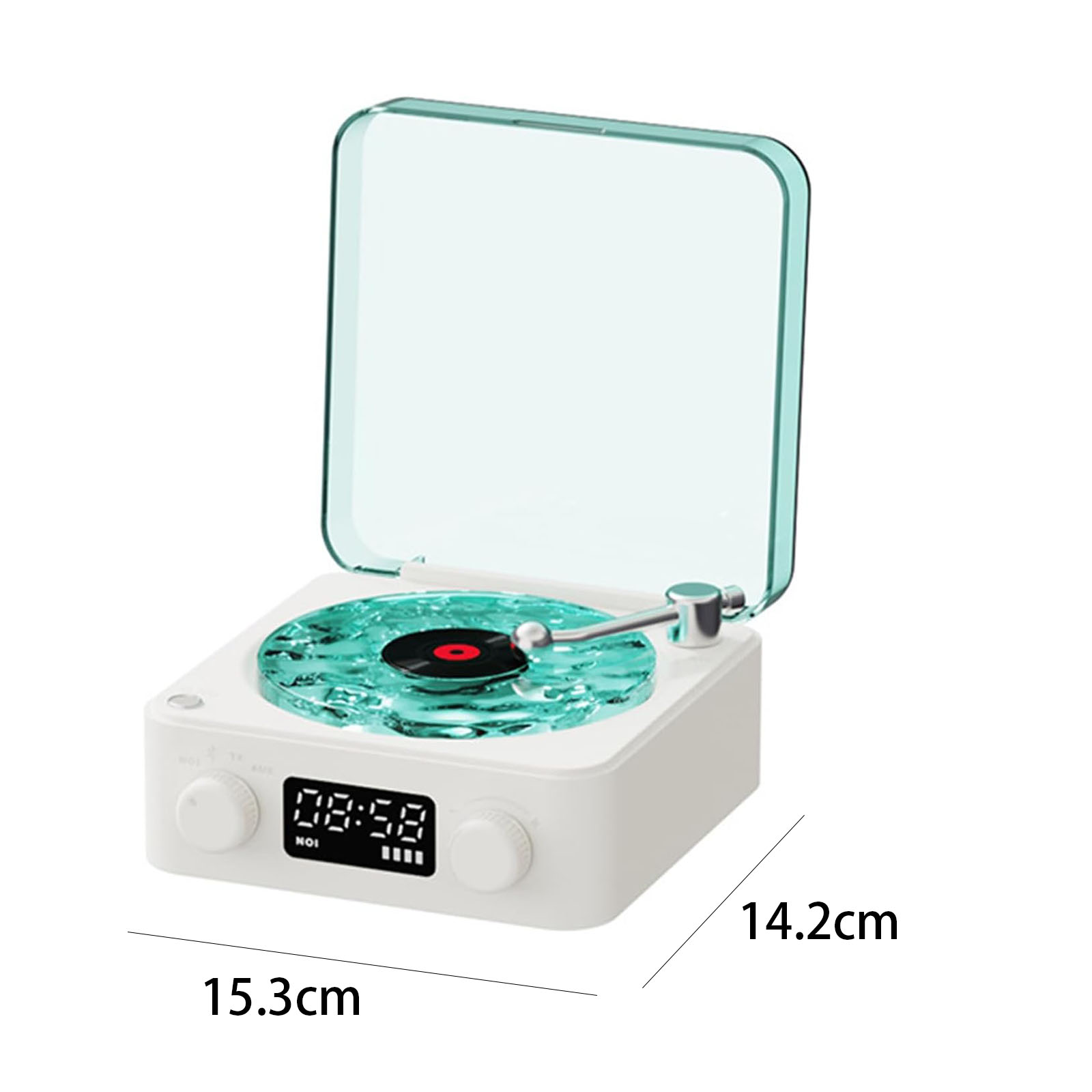 Retro Wireless Speaker Bluetooth Stereo LED Music Player Built-in White ...
