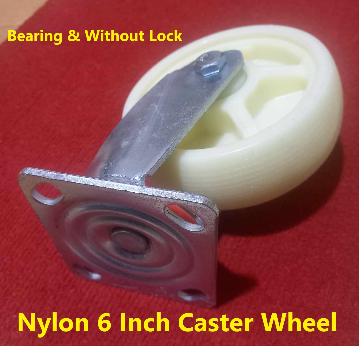 Industrial Without Lock 6 Inch Nylon 6 Inch Caster Wheels With Bearing ...