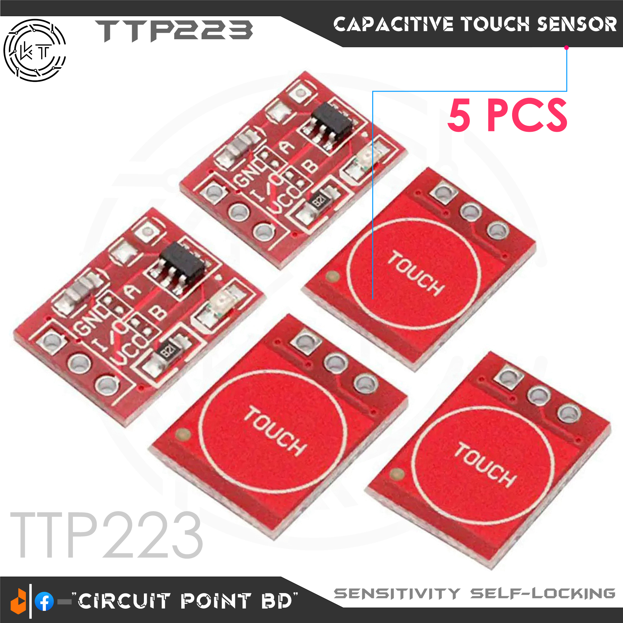 5Pcs TTP223 Touch Sensor Module. Ultra Small Digital Capacitive type ...