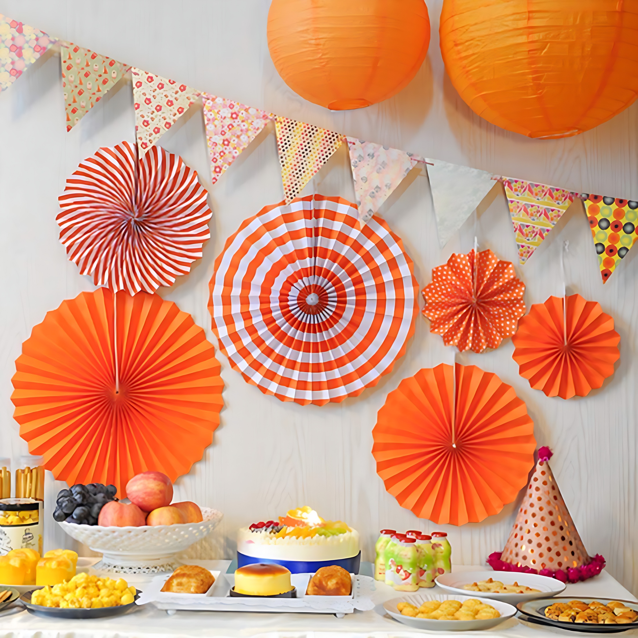 Hanging Paper Fans Party Decoration - Ideal for Anniversary, Birthday ...