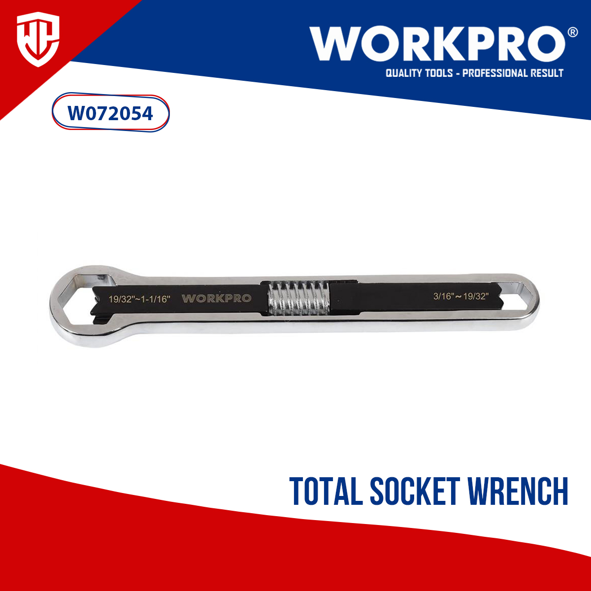 Workpro Total Socket Wrench 19/32 in. - 1-1/16 in. / 3/16 in. - 19/32 ...