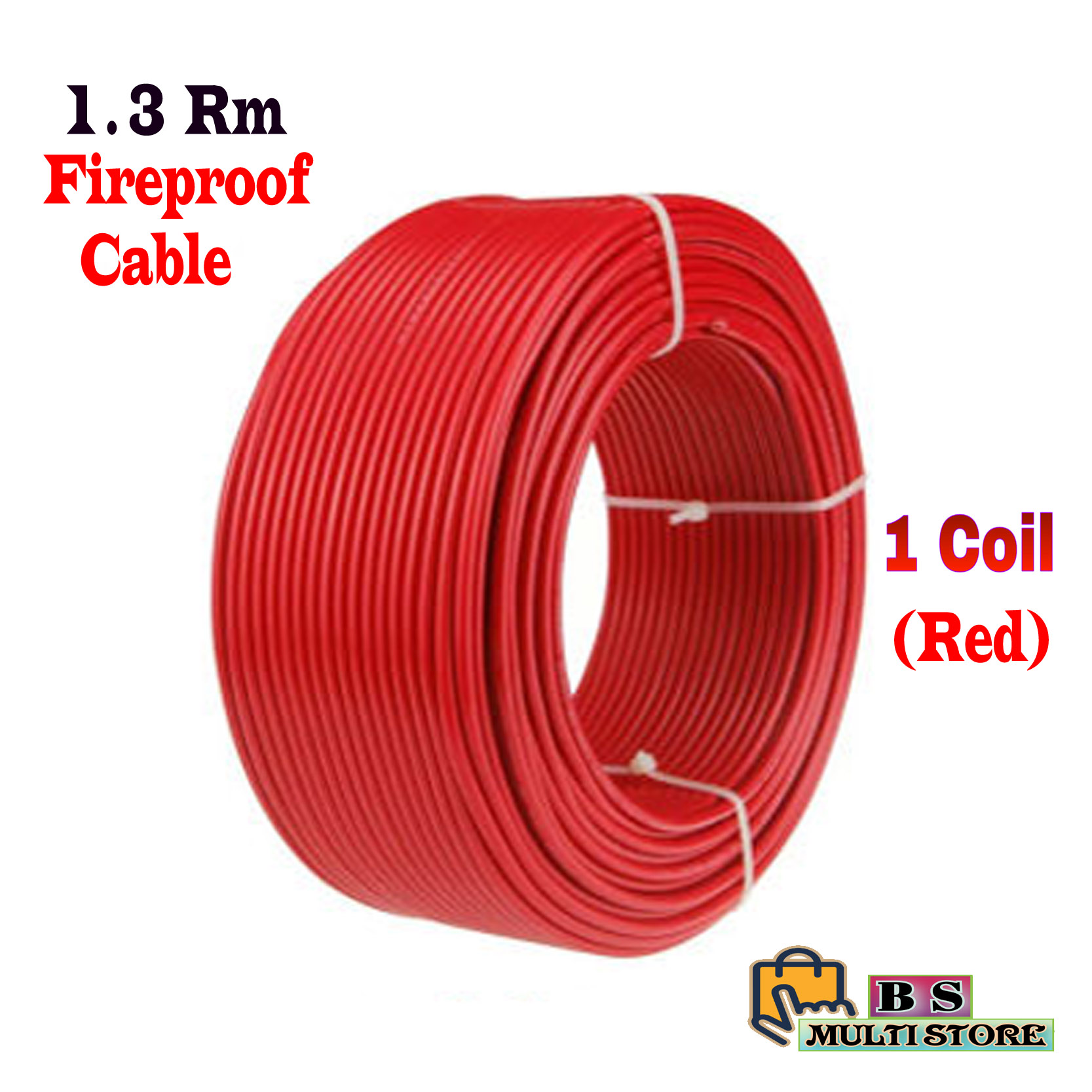 1.3 rm Electric Cable Fireproof Red/Black Color (1 coil) 1pcs Electric ...