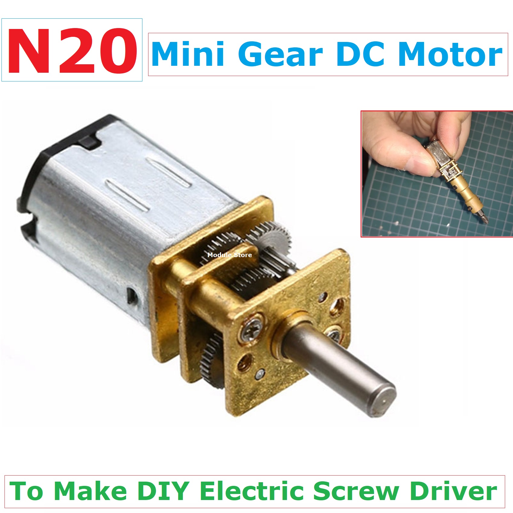 N20 30RPM Micro-Speed Gear Motor DC 6V Reduction Gear Motors with Metal ...