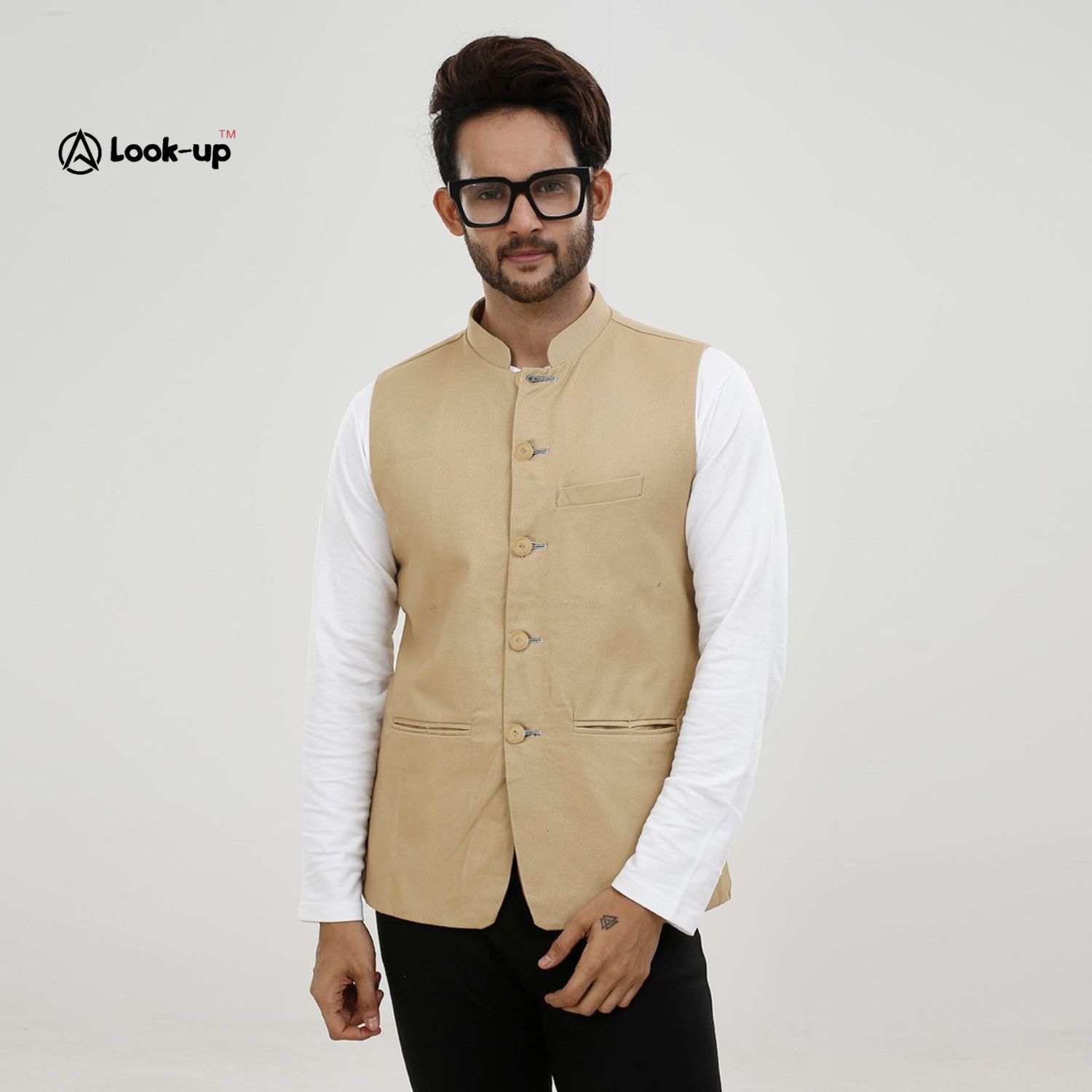 LOOK UP Gabardine Smart & Stylish Men's Waistcoat | Formal Koti Vest ...