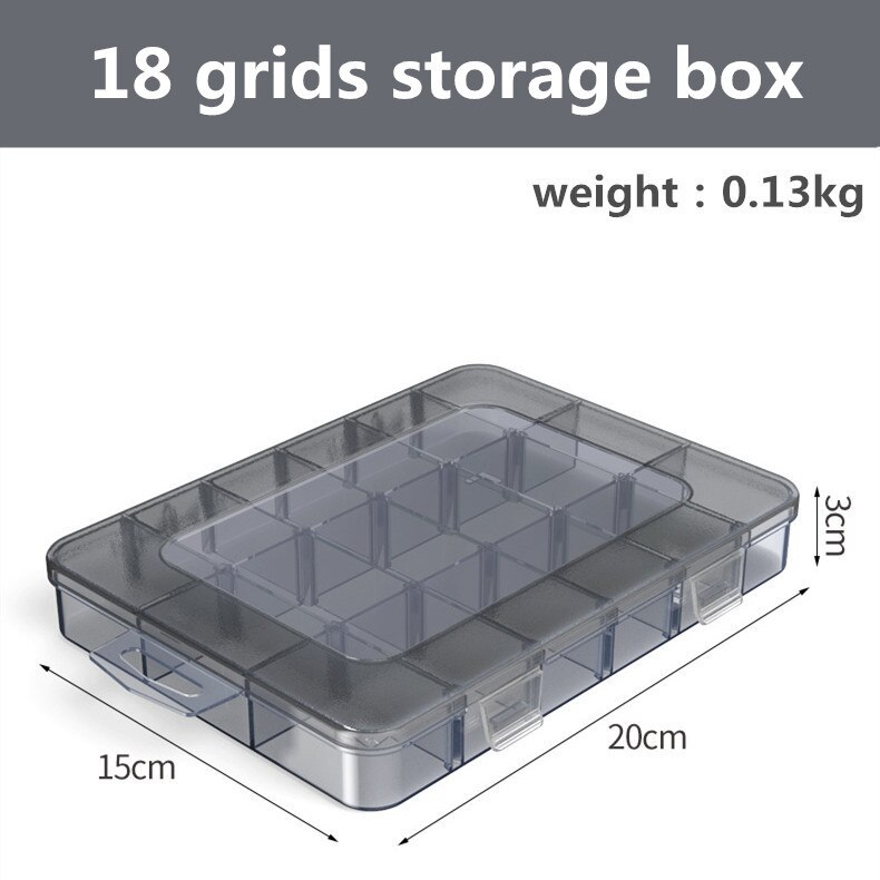 Organizer 9-24 Grids Adjustable Storage Container Compartment Plastic ...