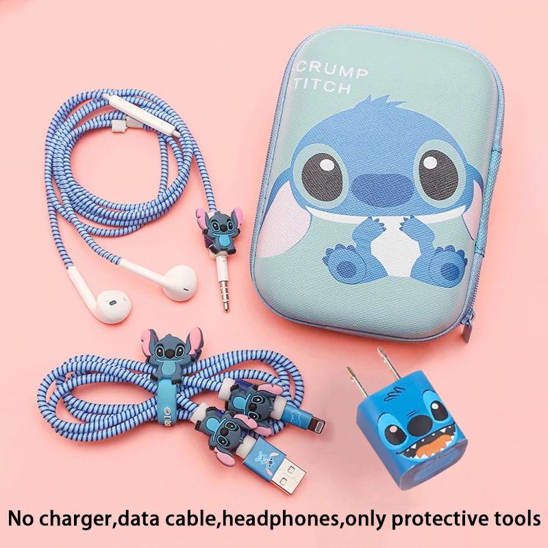 Disney Stitch Iphone 5w Charger Cable Protector Case Storage Bags ...