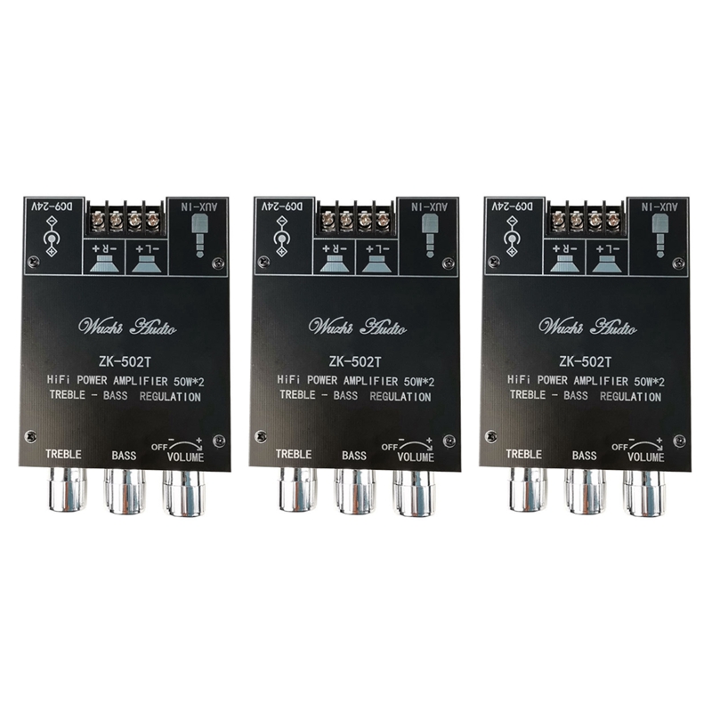 3X ZK-502T TPA3116D2 Bluetooth 5.0 Subwoofer Amplifier Board 2.0 ...