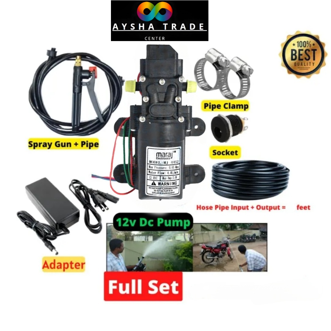 Motorcycle/Car Washer Machine, Water Pump Hose Pipe Spray Gun Full Set ...