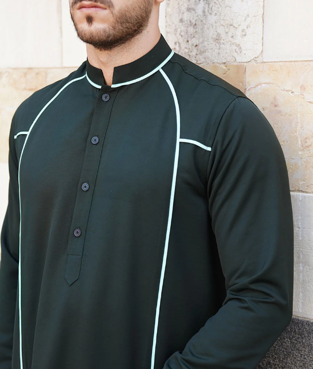 BLACK Simple Qatari Thobe for Men | Daraz.com.bd