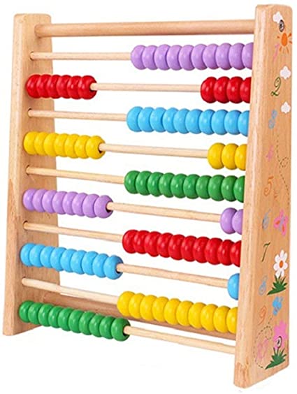 Wooden Abacus for Kids Math, Educational Counting Toy with 100 Beads ...