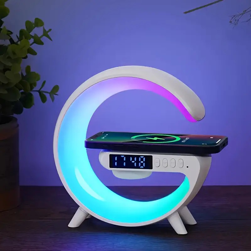 G63 Smart Light Sound Speaker Machine Fast Charging Alarm Clock 7-Color ...