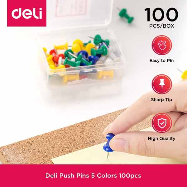 Deli Push Pin-100pc | Daraz.com.bd