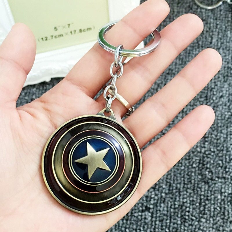 Marvel Avengers Creative Cartoon Car Shield Captain America Keychain ...