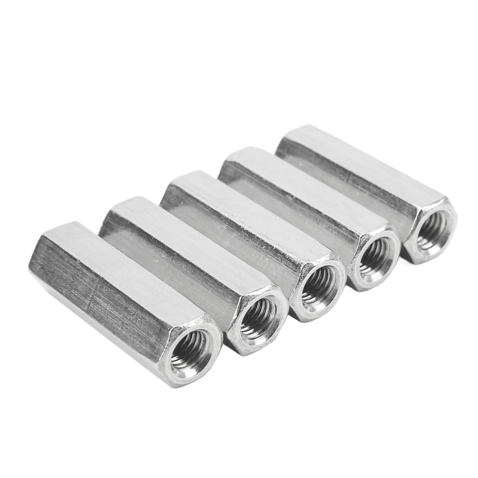 Threaded Rod Connector, 60mm Length 5 Pcs Hex Coupling Nut Sturdy 304 ...