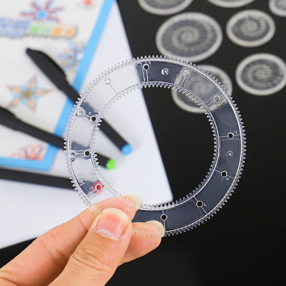 【DIV MALL】22pcs Spirograph Drawing toys Ruler set Interlocking Gears ...