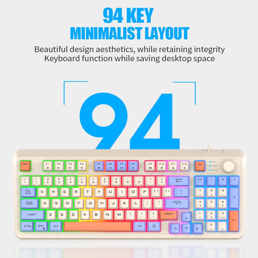 K82 Mechanical Keyboard Wired Compact PC Keyboard With Number Pad 94 ...