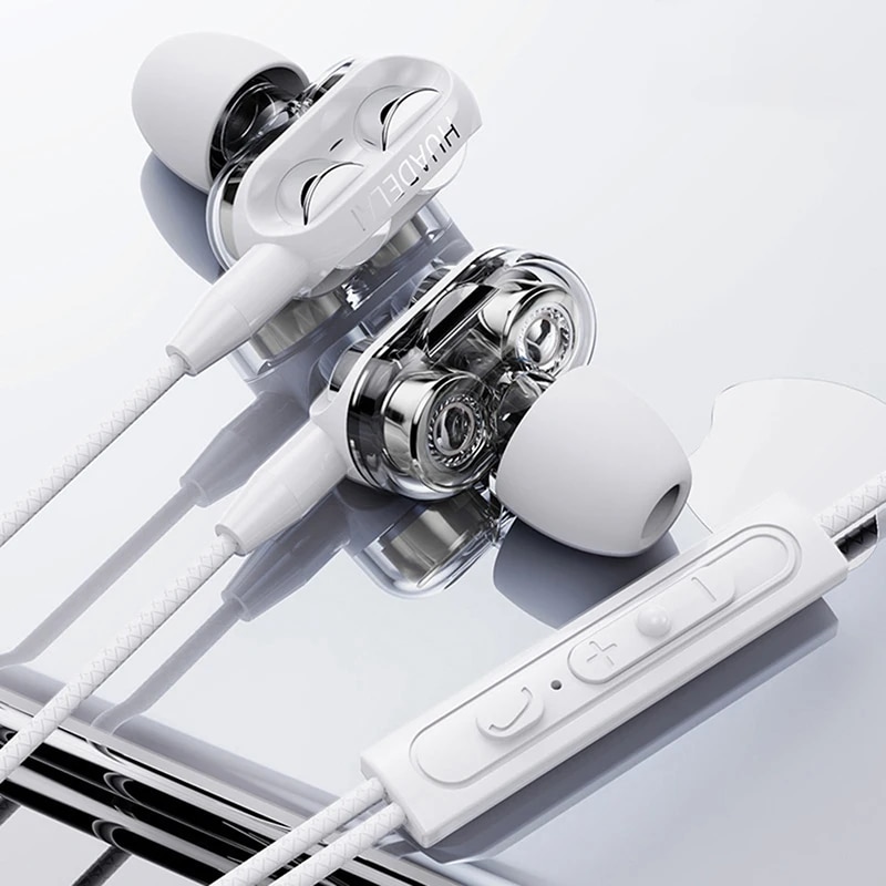 Dual Drive 6D Stereo Wired Earphone Headset Earbuds Bass 3.5mm Gaming ...